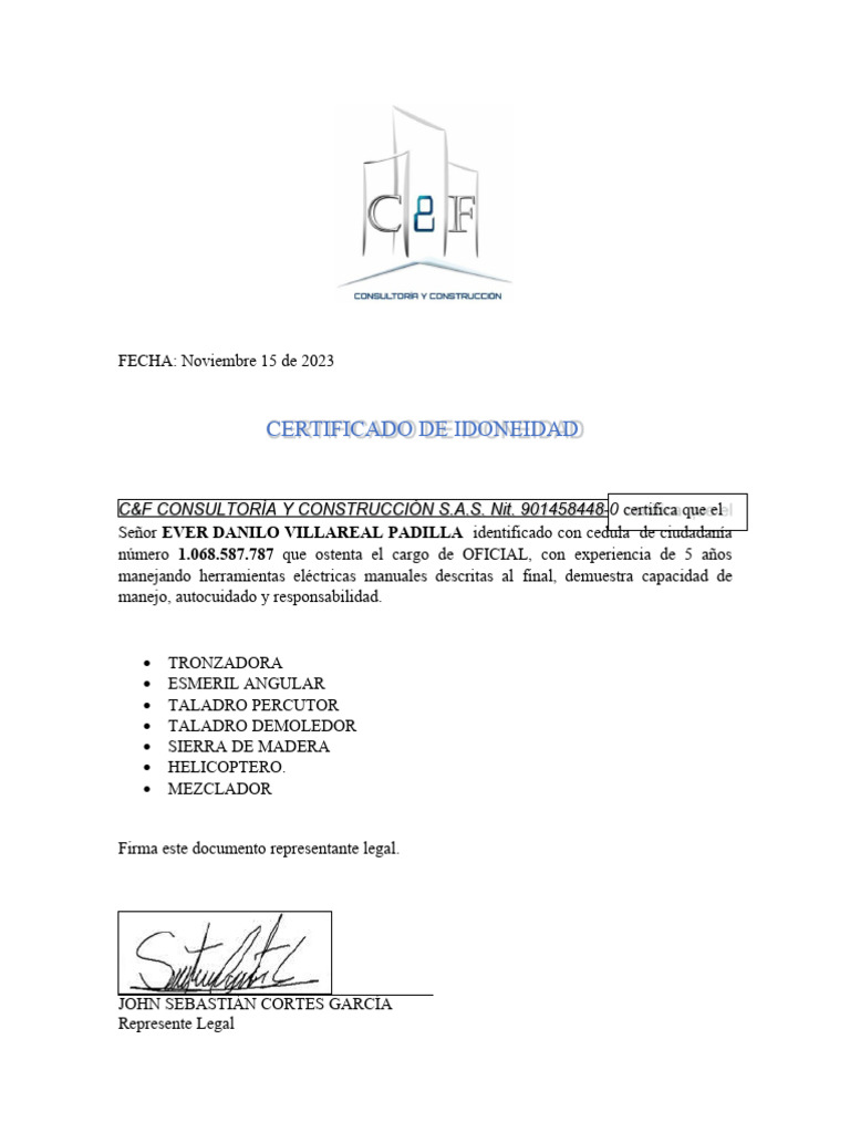 Carta de Idoneidad | PDF