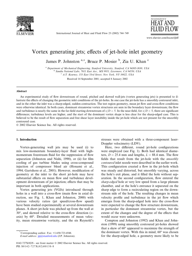 Jet-Hole Geometry Effects | PDF | Vortices | Turbulence