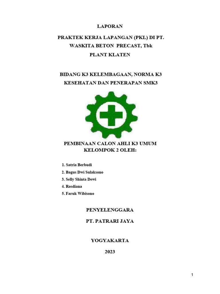 Laporan PKL AK3U - Kelompok 2 | PDF