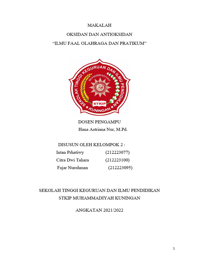 Oksidan dan Antioksidan dalam Olahraga | PDF