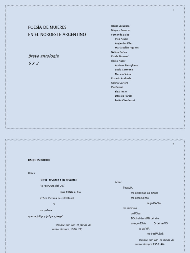 Antología Poética Mujeres NOA | PDF
