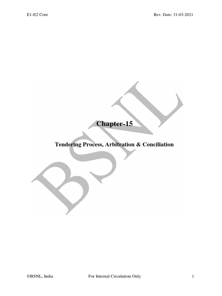 E1-E2 - Text - Chapter 15. Tendering Process, Arbitration and ...