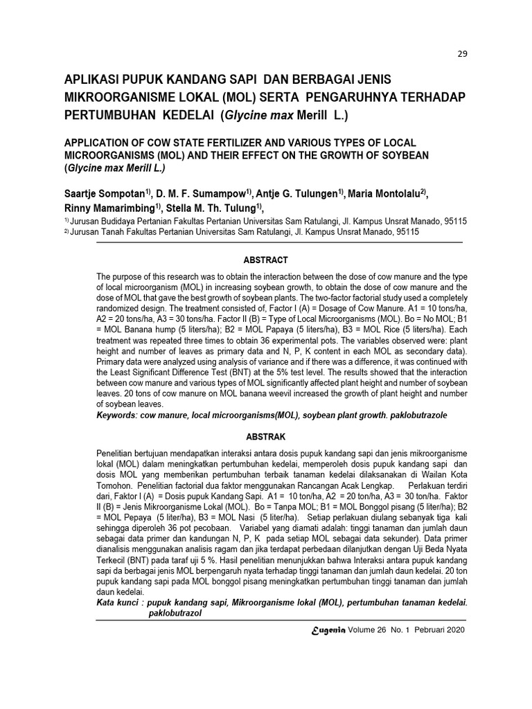 Eu Jm,+Jurnal+Saartje+Sompotan,+Dkk.+ +eru | PDF | Agriculture | Organisms