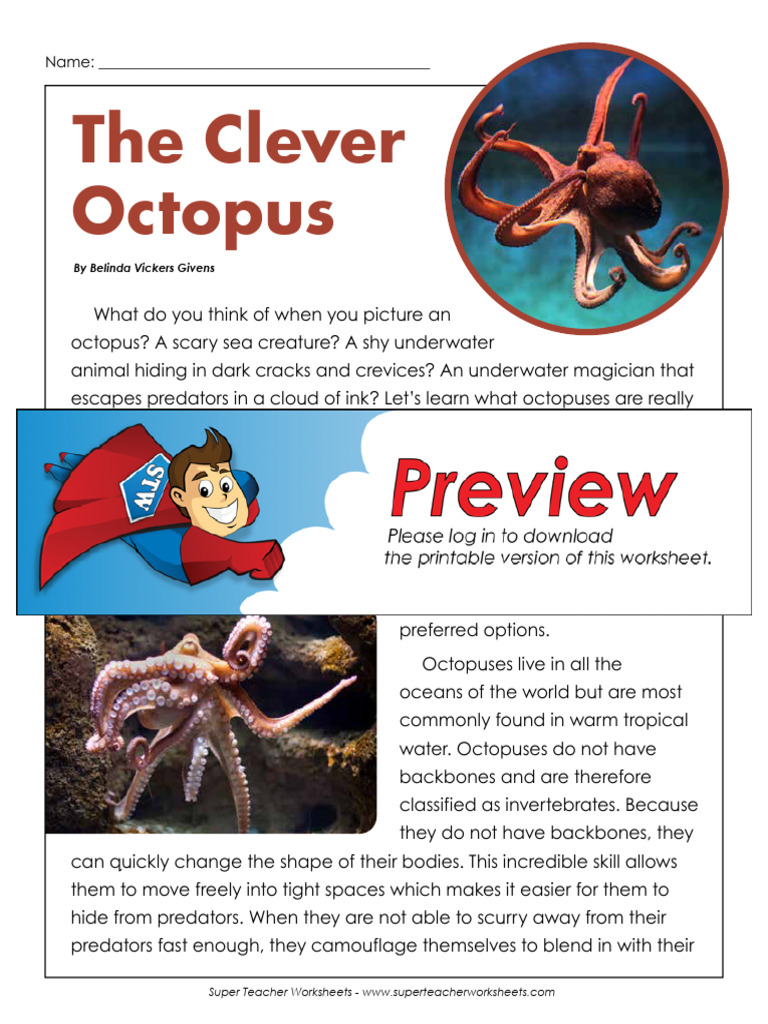 5th Eight Legged Creatures 1 Pdf Octopus Predation