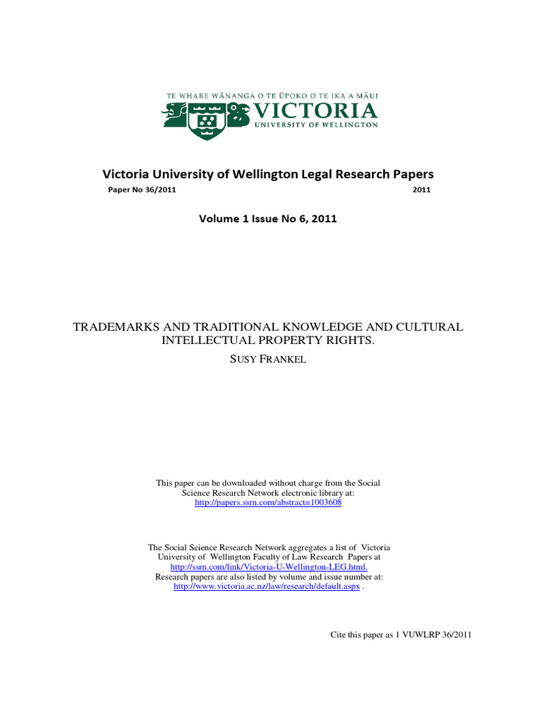 Trademarks and Traditional Knowledge and Cultural Intellectual Property ...