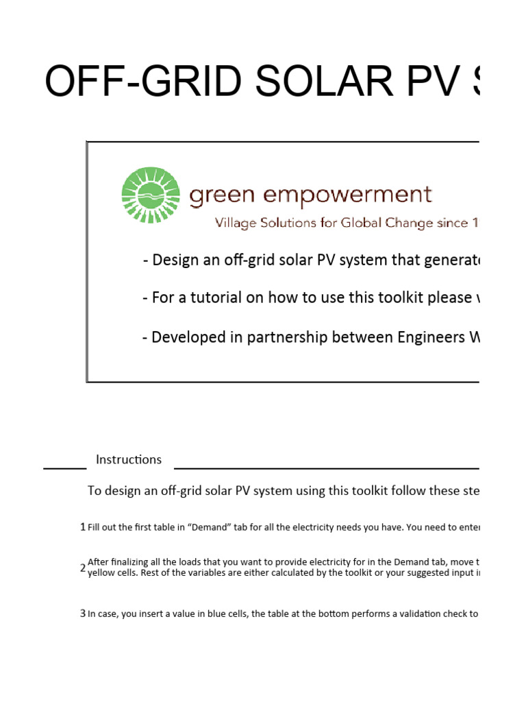 Off-Grid Solar PV System Design Guide | PDF | Power Inverter | Battery ...