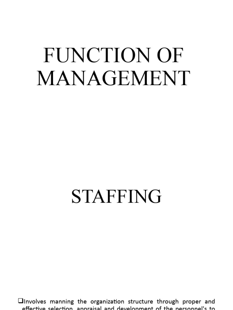 Function of Management | PDF
