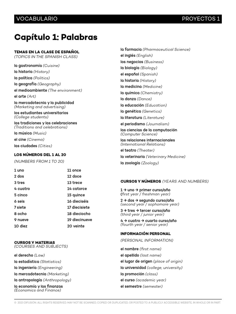 Vocabulario Listas | PDF | Pimenton | Cilantro