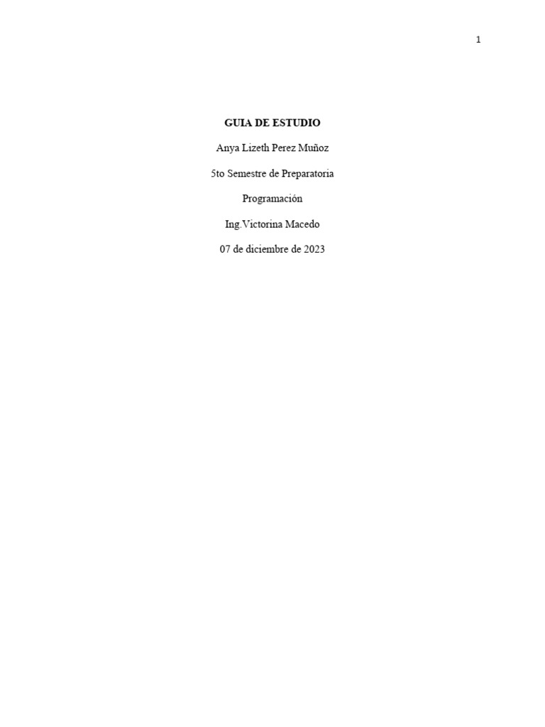 Si - P3 - A4 - Guia de Estudio - Anya Perez | PDF