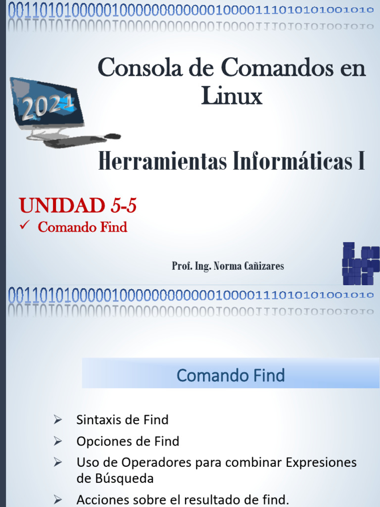 UNIDAD 5-5 - CMD Linux Comando Find | PDF | Expresión regular | Archivo ...