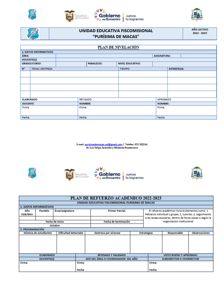 FORMATOS DE PLANIFICACIÓN | PDF | Aprendizaje | Modificación de comportamiento