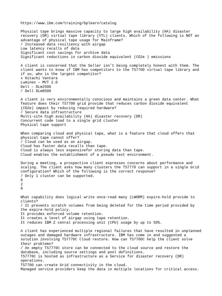 IBM TS7700 Virtual Tape Library Education For Technical Sales Level 3 | PDF | Cloud Computing ...