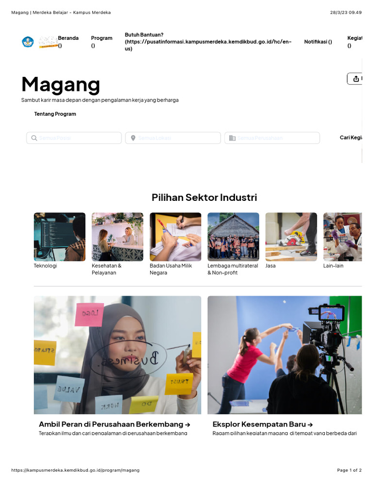 Magang | Merdeka Belajar - Kampus Merdeka | PDF