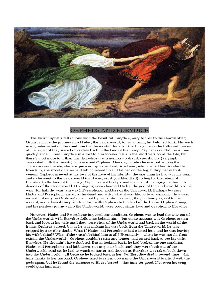 Orpheus and Eurydice | PDF | Hades | Orpheus