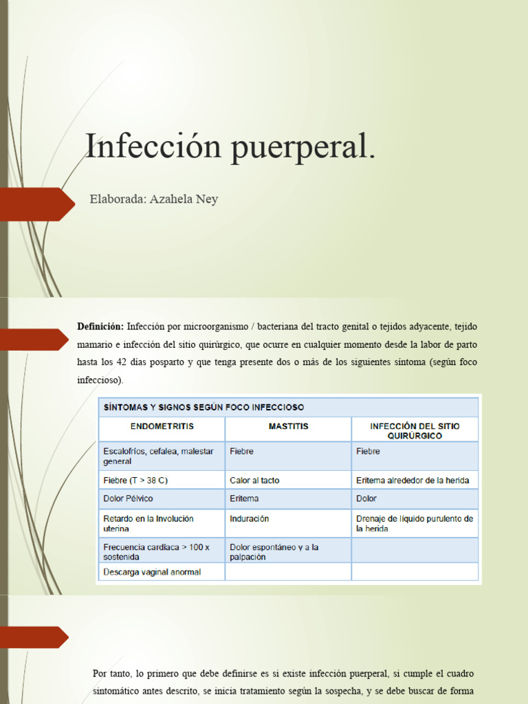 Infección Puerperal. Final | PDF
