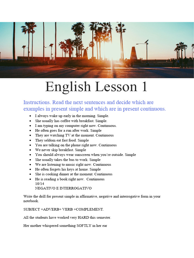 English Lesson 2 | PDF | Grammar | Linguistics