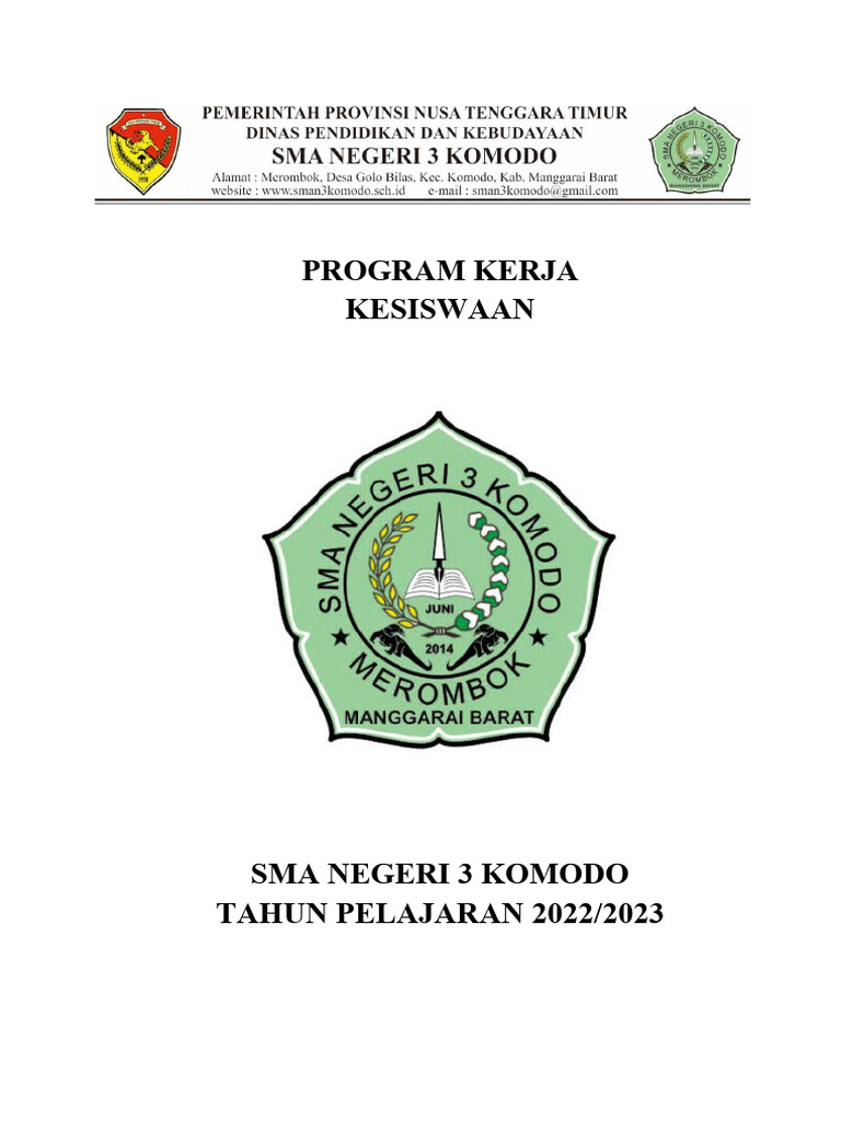 Program Kerja Kesiswaan 2022 - 2023 | PDF | Bisnis