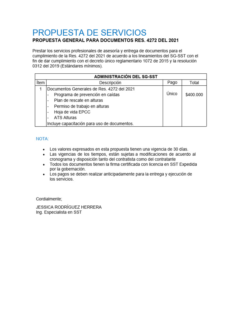 PROPUESTA DE SERVICIOS | PDF PROPUESTA DE SERVICIOS | PDF