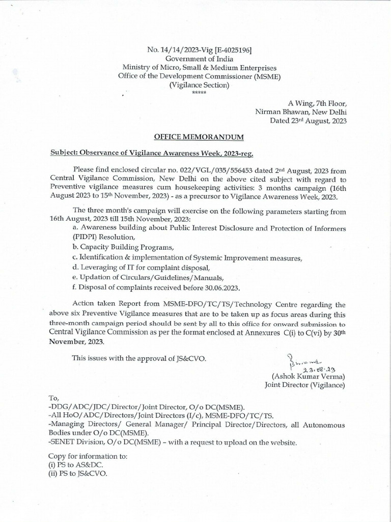 Vigilance Awareness Week 2023 | PDF