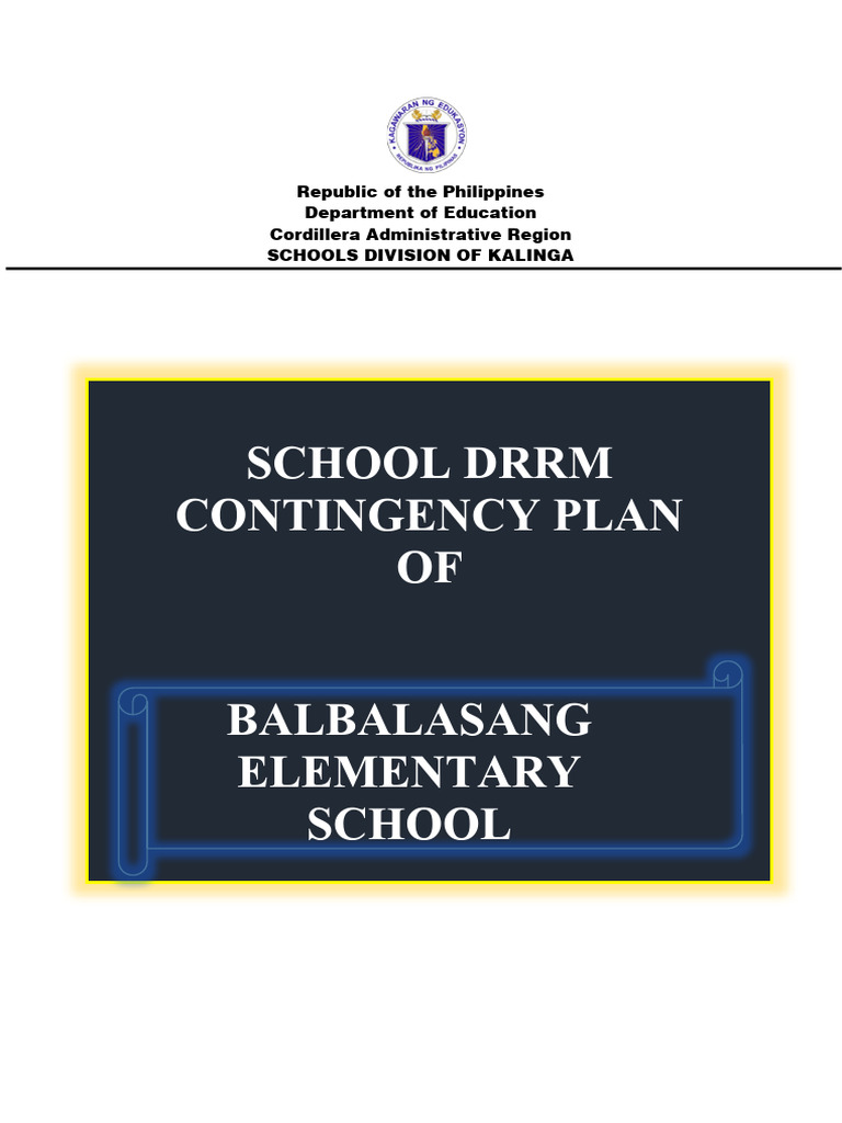 Contingency Plan-DRRM- BES | PDF | Tropical Cyclones | Monsoon