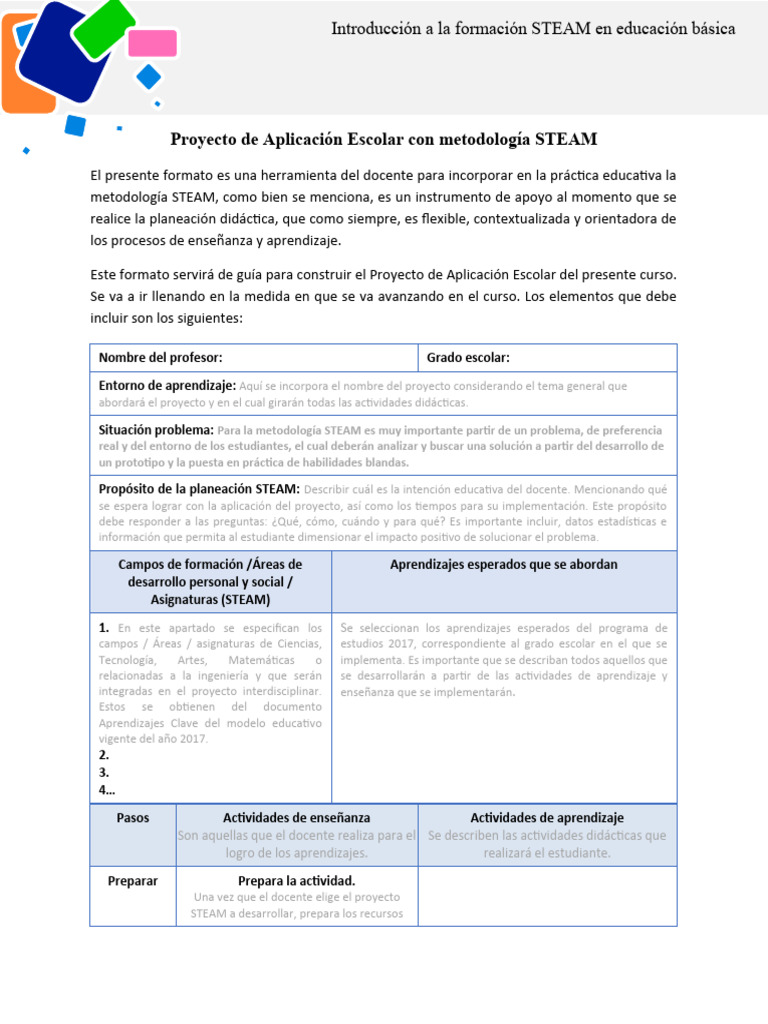 Proyecto STEAM para Educación Básica | PDF | Enseñando | Hipótesis