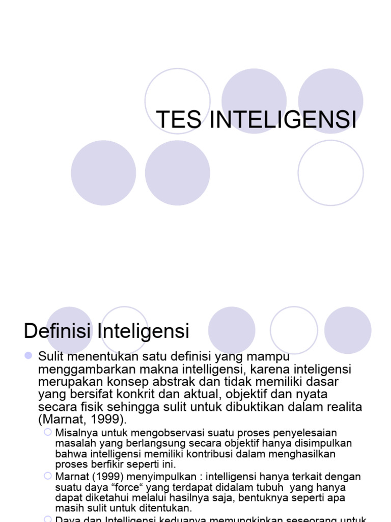 Konsep Inteligensi dan Pendekatannya | PDF