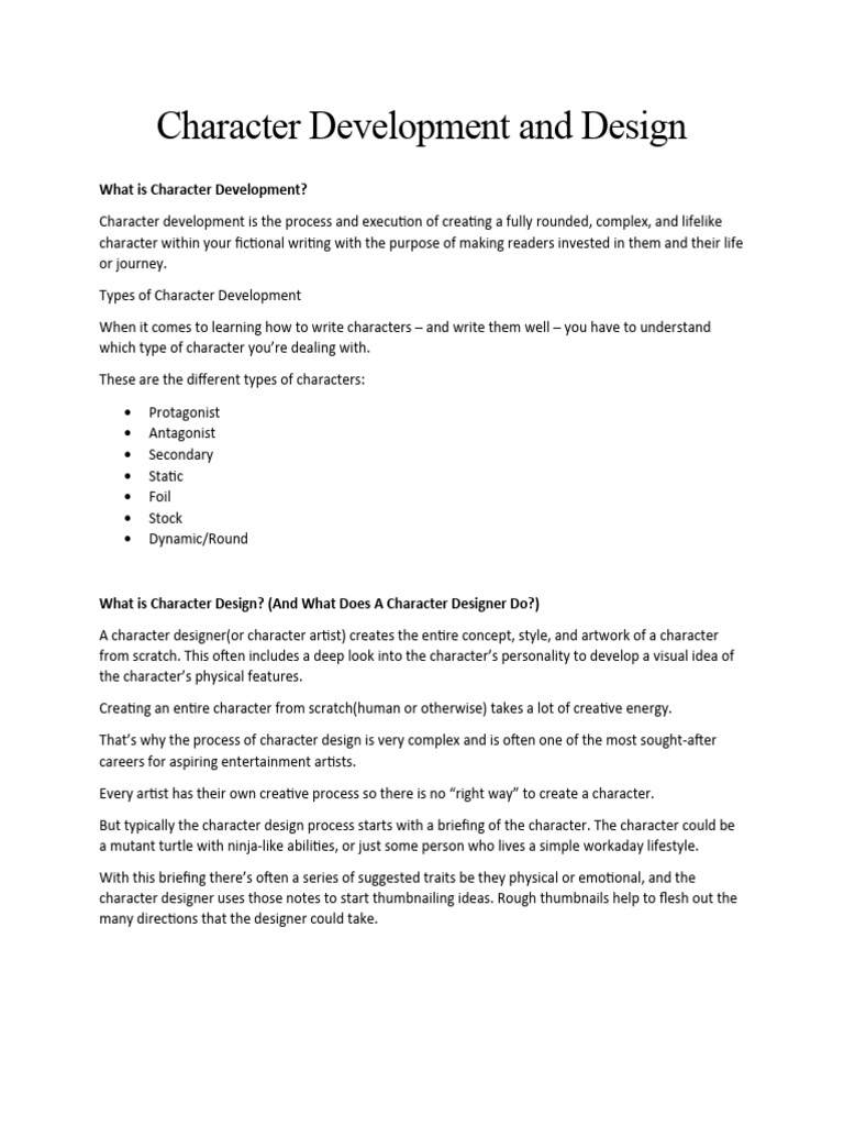 Character Design Lesson Material | PDF | Color