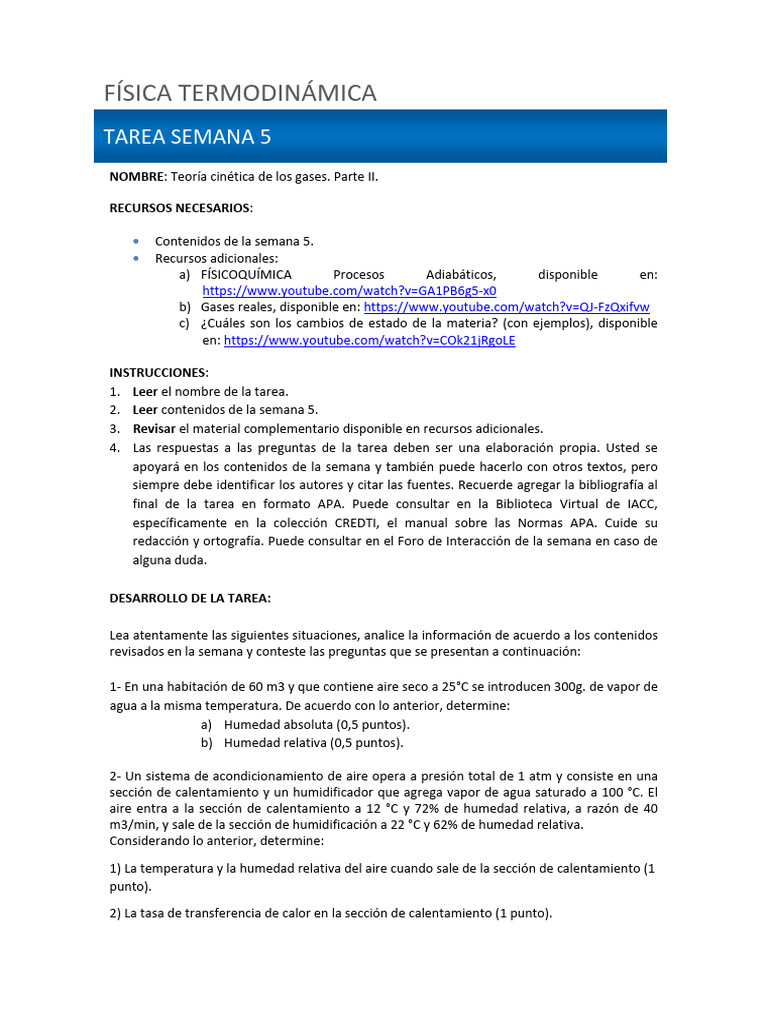 05 - Tarea SET B (01-02-22) | PDF | Humedad | Gases