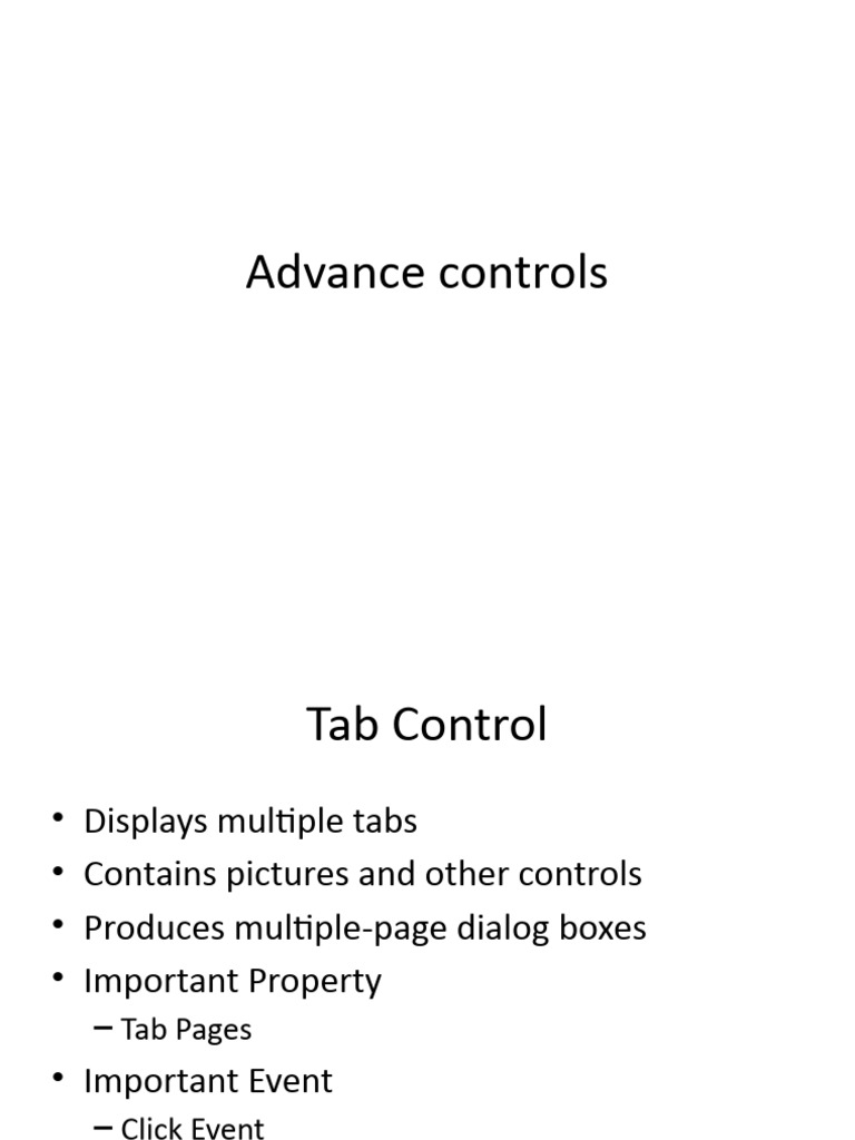 Advanced Controls Vbdotnet | PDF