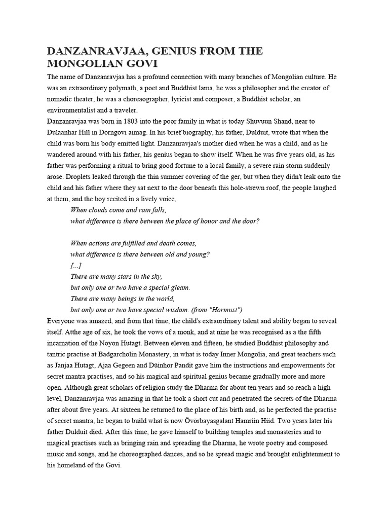 DANZANRAVJAA | PDF