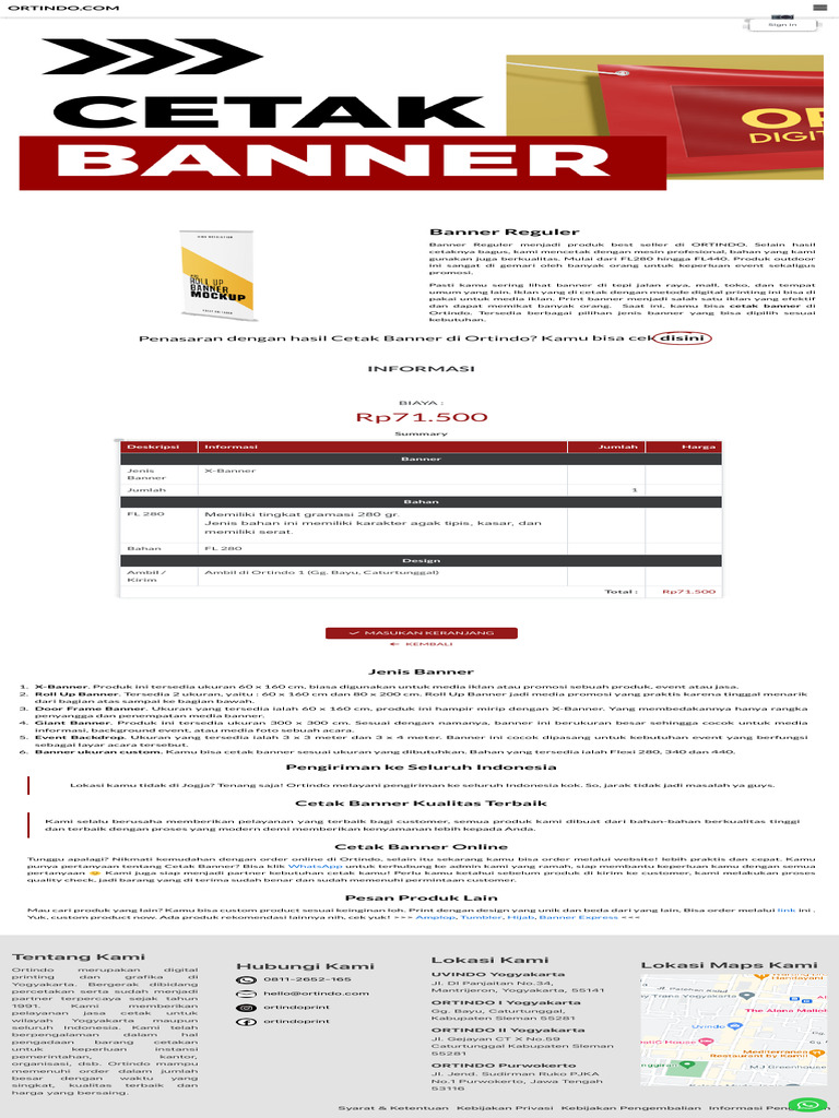 Banner Reguler - Pusat Cetak Banner | PDF