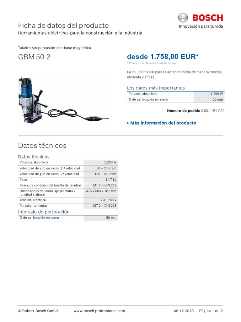 GBM 50 2 Sheet | PDF