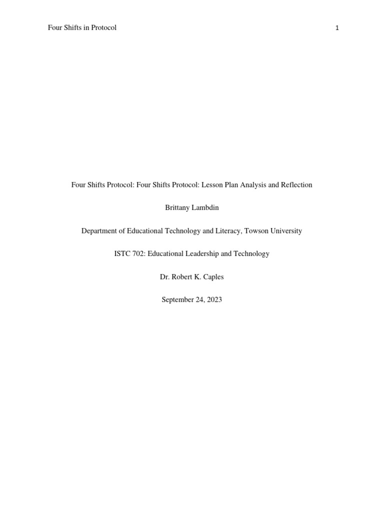 Assignment 2 - 4-Shifts Protocol Analysis Final Draft | PDF | Lesson ... Assignment 2 - 4-Shifts Protocol Analysis Final Draft | PDF | Lesson ...