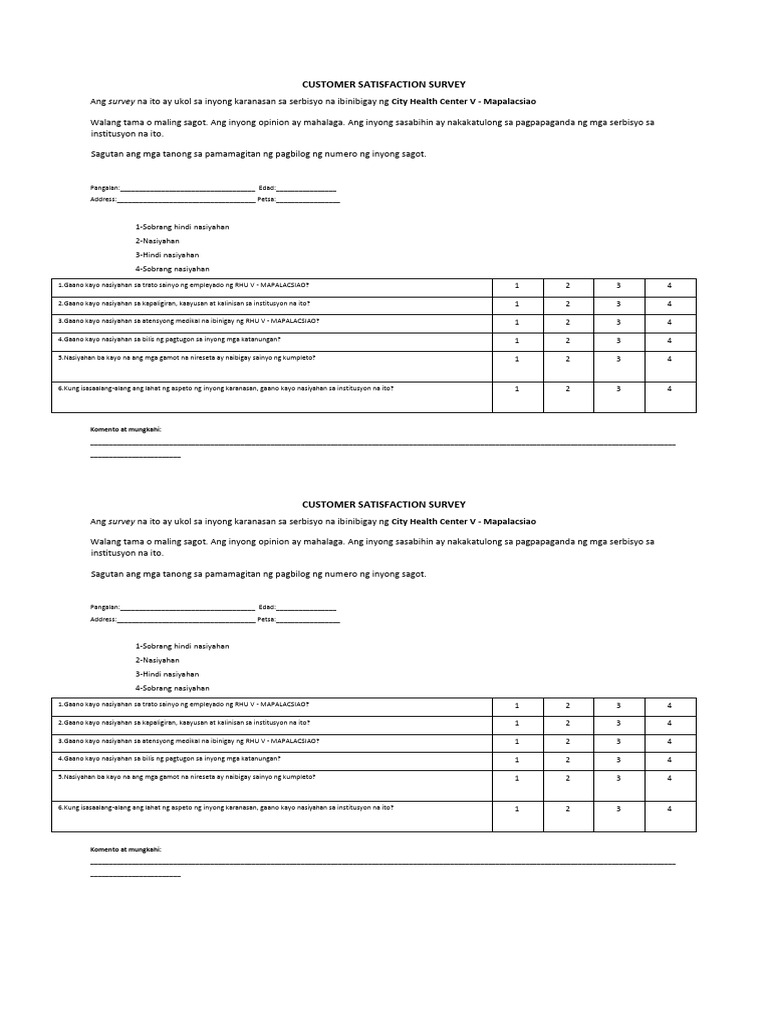 48.customer Satisfaction Survey Sample | PDF