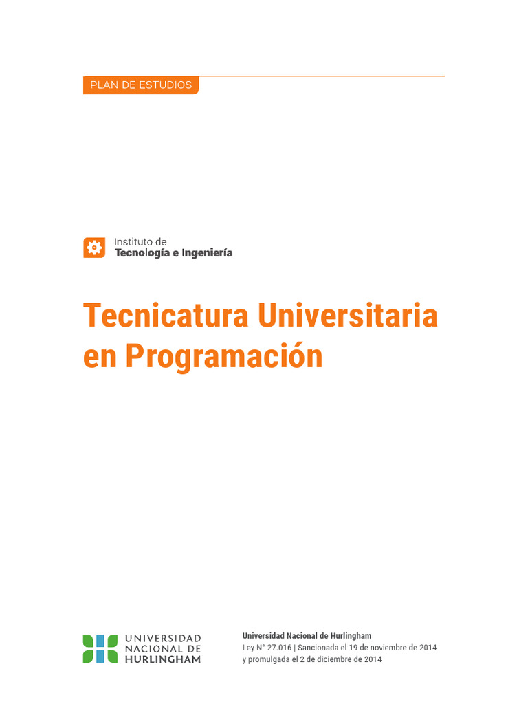 Tecnicatura Universitaria en Programacion 1 | PDF | Software | Lenguaje de programación