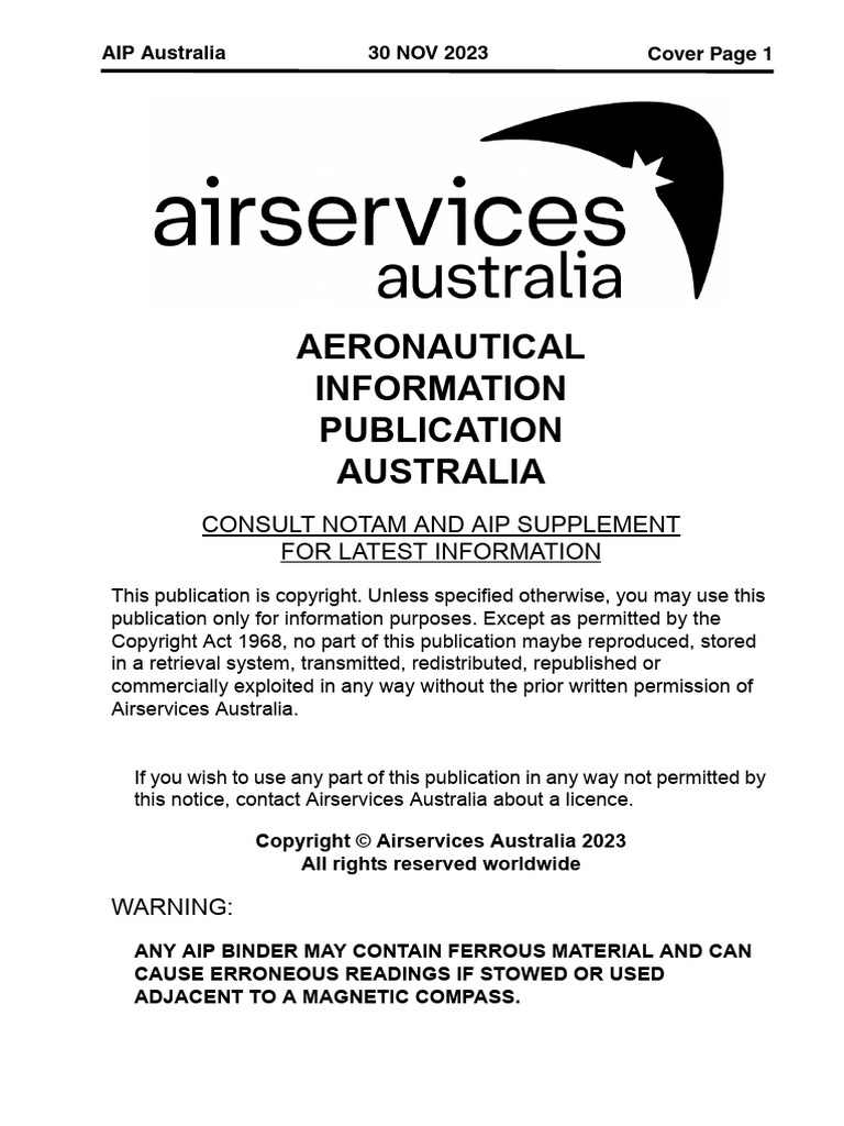 AIP Complete 30NOV2023 | PDF | Air Traffic Control | Transport Safety