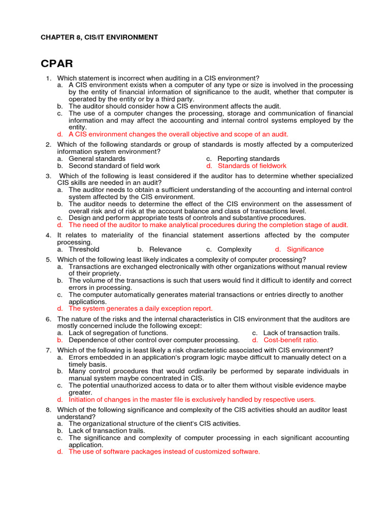 CIS - It Environment Reviewer | PDF | Computer Network | Databases