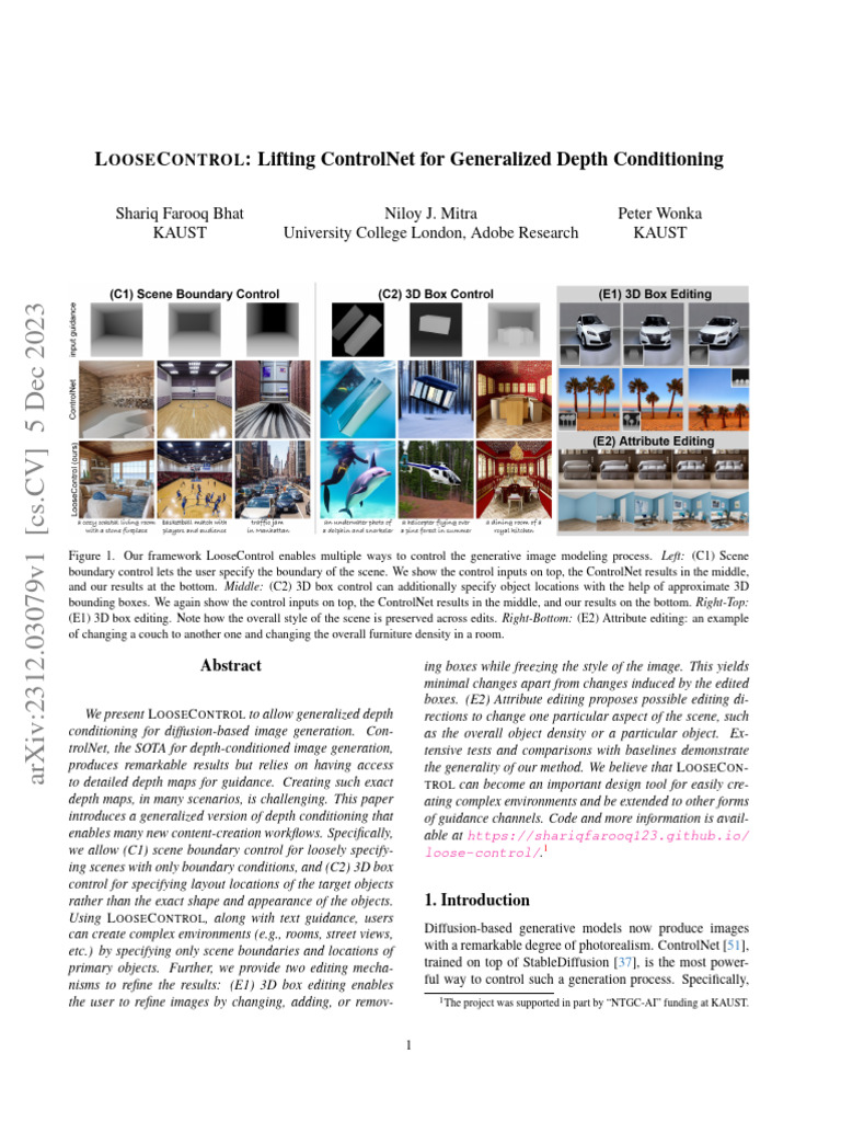 LooseControl: Lifting ControlNet For Generalized Depth Conditioning ...