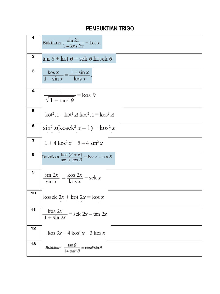 Pembuktian Trigo | PDF