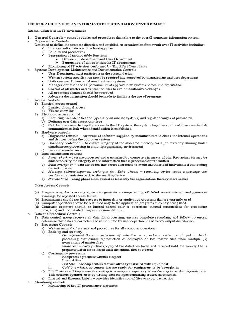 08 Auditing in An It Environment | PDF | Computer Program | Programming