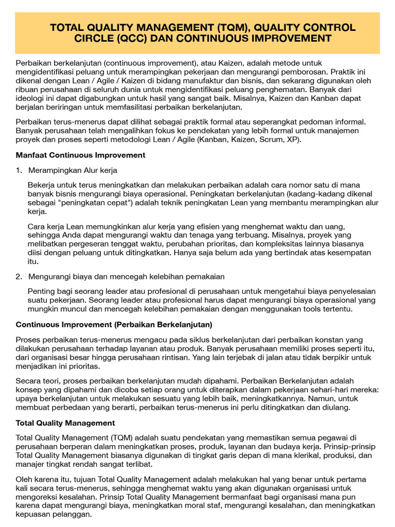 Materi QCC 1 | PDF | Karier & Perkembangan | Bisnis