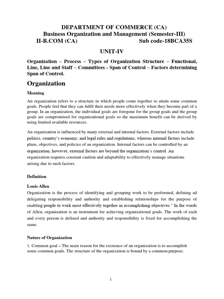 18bca35s U4 | Download Free PDF | Organizational Structure | Goal