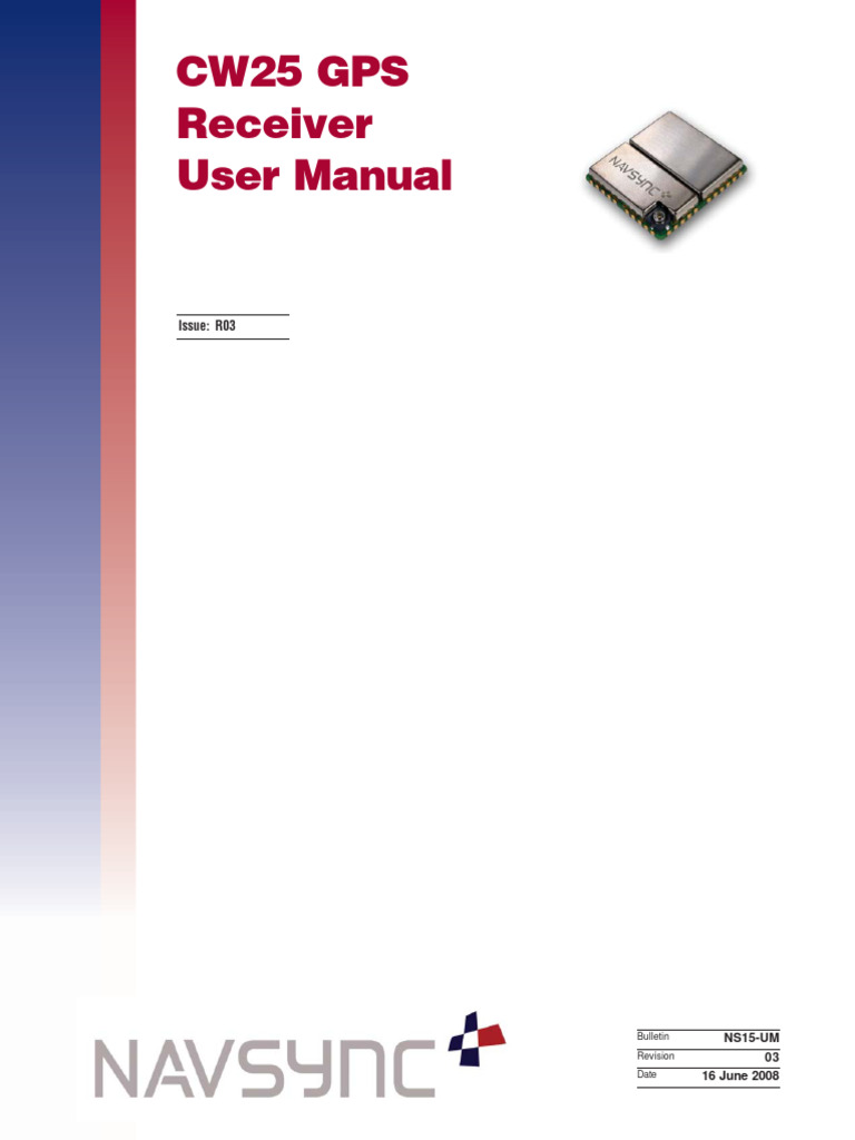 Cw25 Gps Receiver User Manual: Issue: R03 | PDF