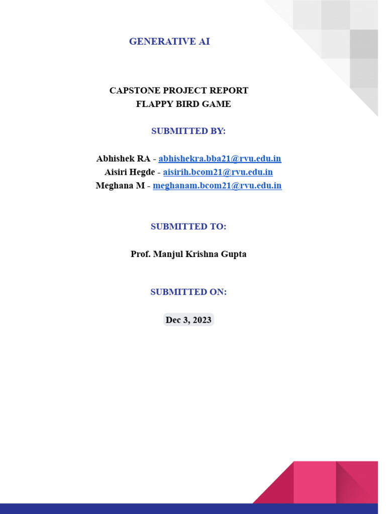 Flappy Bird Game Project Report | PDF | Html | Responsive Web Design