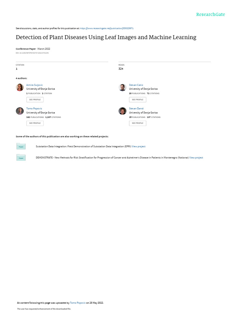 (Detectron2) Detection of Plant Diseases Using Leaf Images and Machine Learning | PDF ...