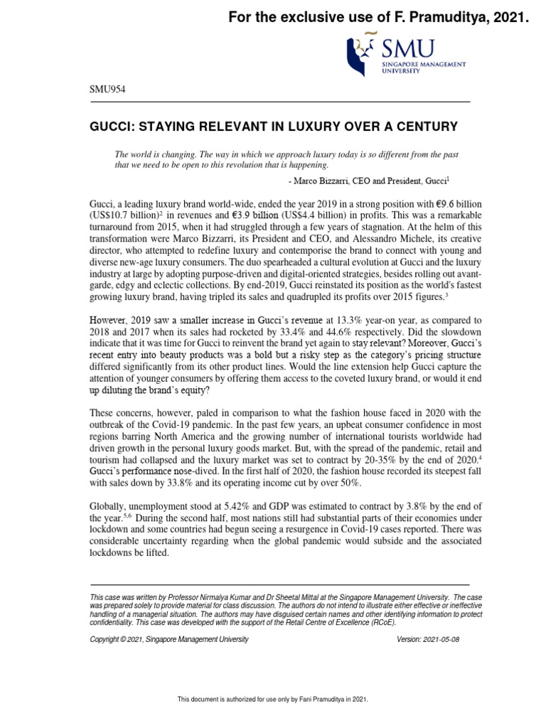 Gucci Case | PDF | Luxury Goods