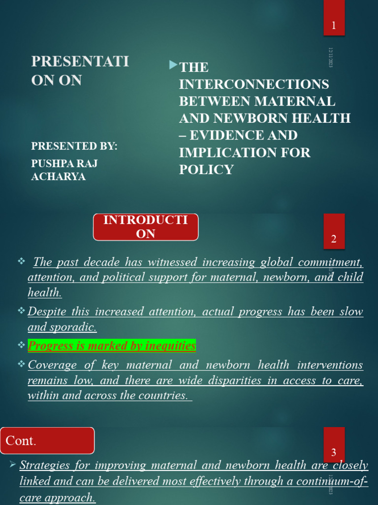Interconnection Between Maternal and Neonatal Health | PDF | Maternal Death | Childbirth