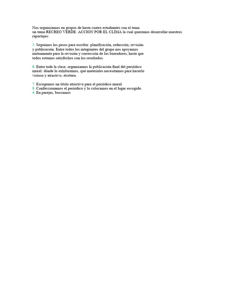 Recreo Verde: Acción Climática Escolar | PDF