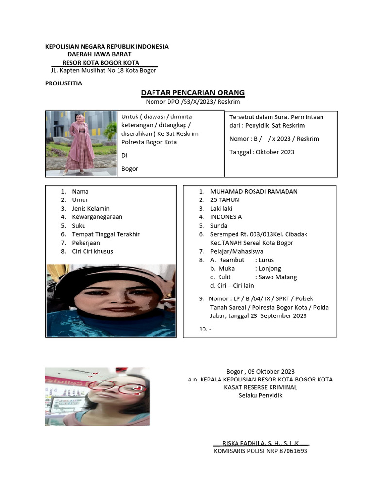 DPO Muhamad Rosadi Ramadan Bogor | PDF