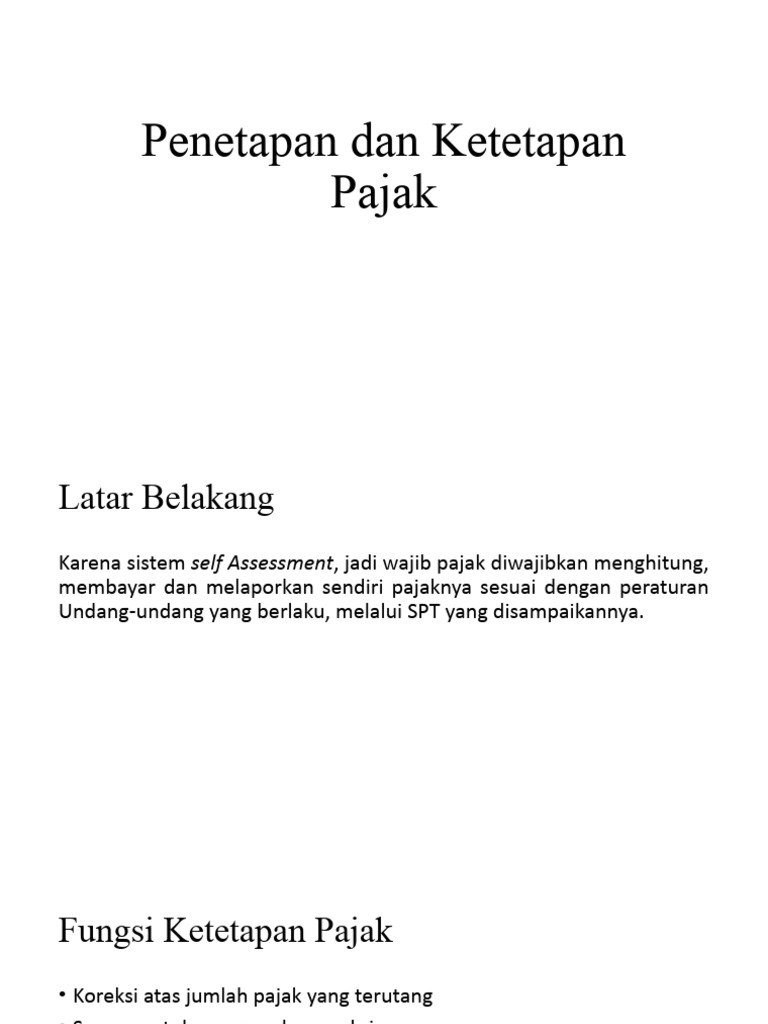 Penetapan dan Ketetapan Pajak WP | PDF